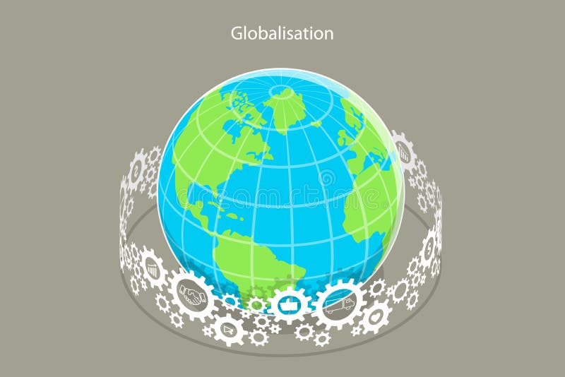 3D Isometric Flat Vector Conceptual Illustration of Globalisation Stock ...