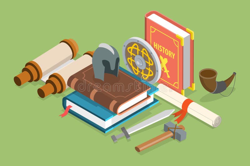 3D Isometric Flat Vector Conceptual Illustration of History Subject ...