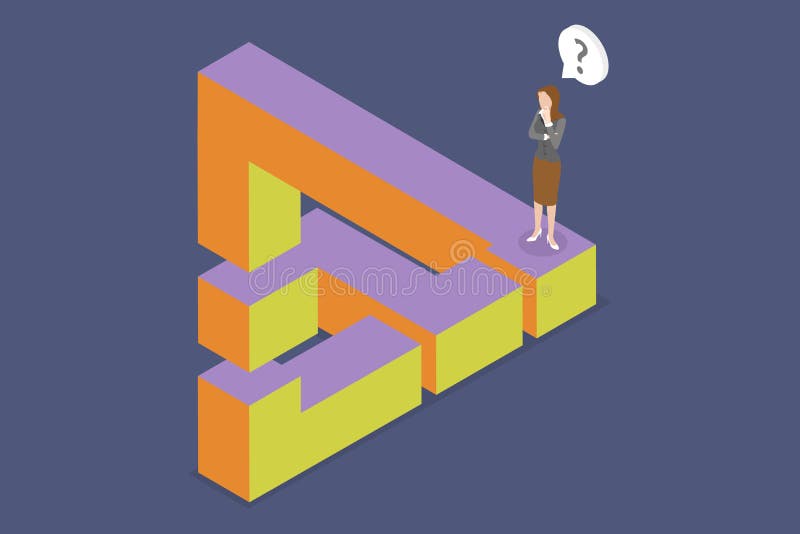 Isometric Impossible Penrose Triangle Stock Illustrations – 57 ...