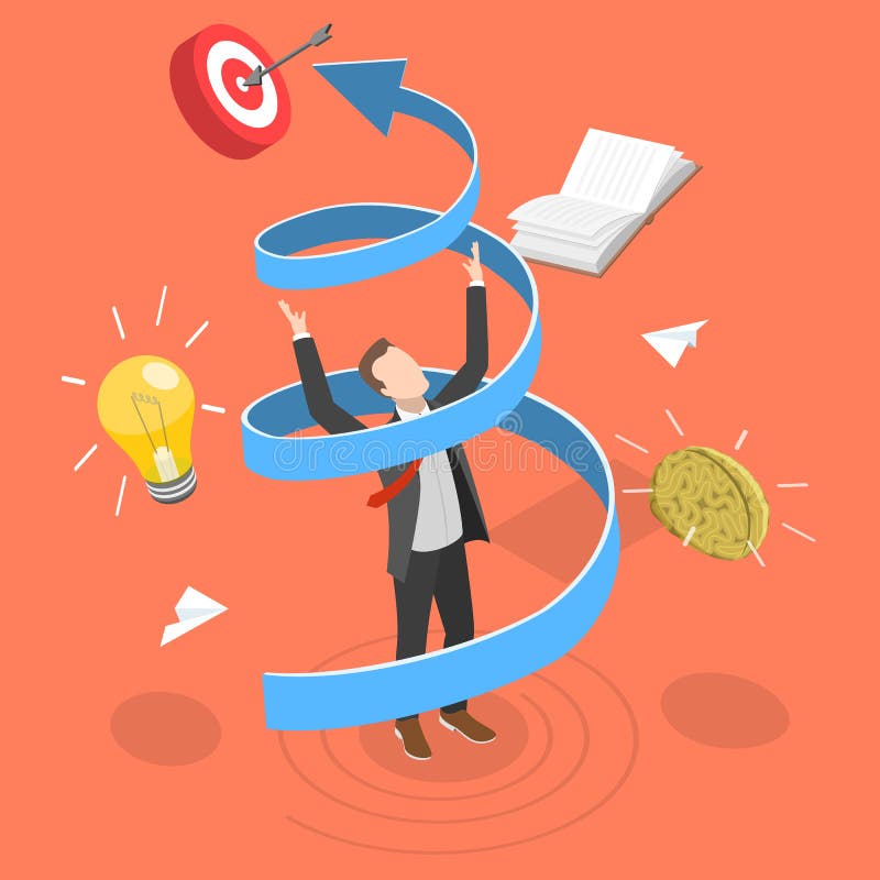 Career Development Isometric Flat Vector Concept. Stock Vector - Illustration of opportunity ...