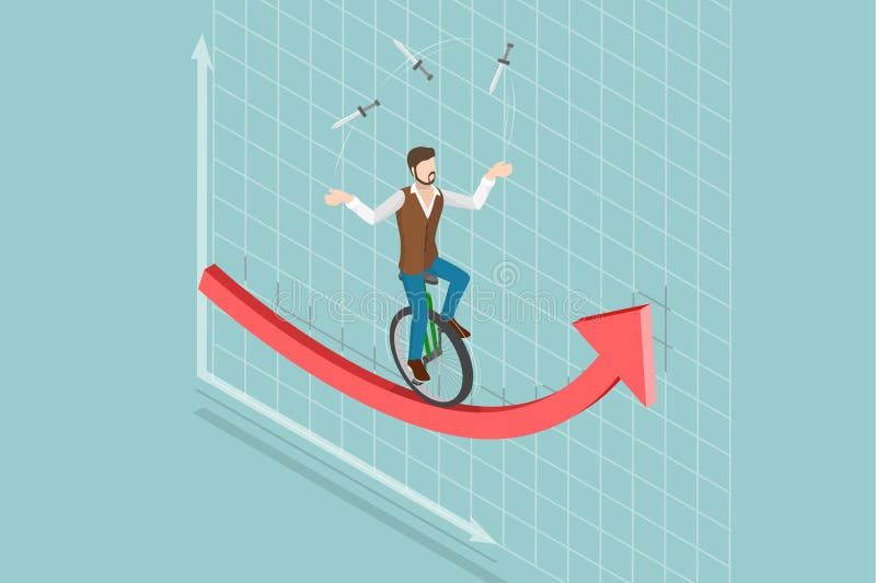 3D Isometric Flat Vector Conceptual Illustration of Investment Risk ...
