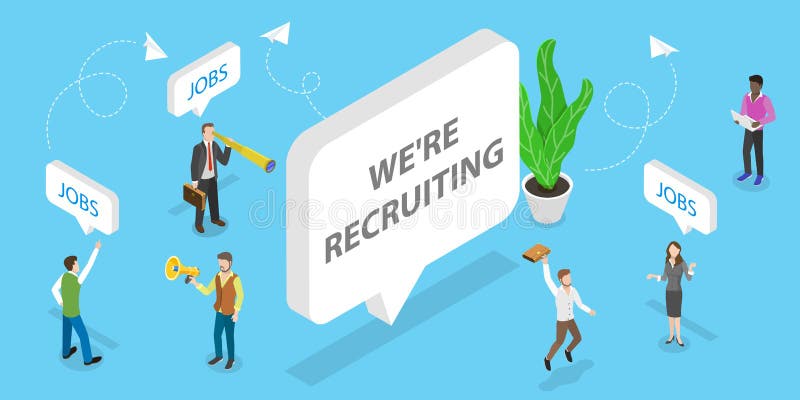 3D Isometric Flat Vector Conceptual Illustration of Job Fair Stock ...