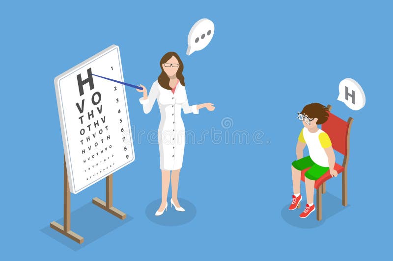 3D Isometric Flat Vector Conceptual Illustration of Kids Myopia Stock ...
