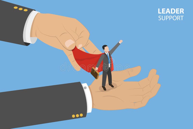 3D Isometric Flat Vector Conceptual Illustration of Leader Support ...