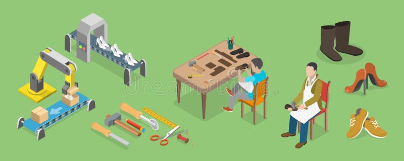 Shoes Production Flowchart stock illustration. Illustration of ...