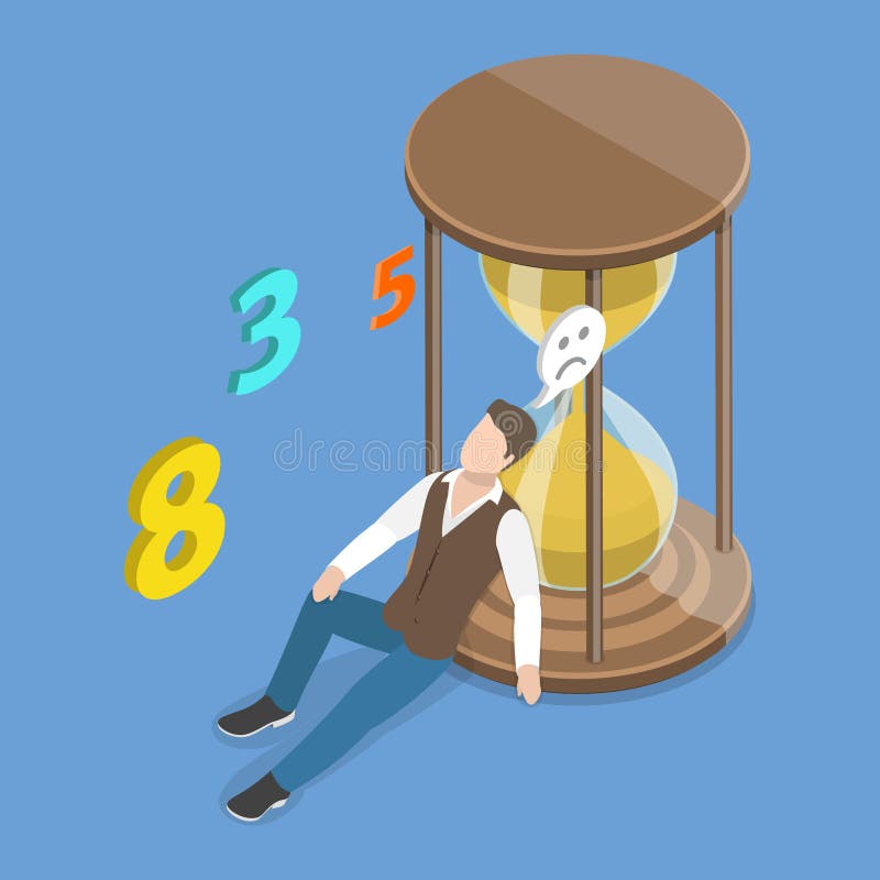 3D Isometric Flat Vector Conceptual Illustration of Long Wait Stock ...