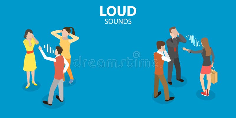 3D Isometric Flat Vector Conceptual Illustration of Loud Sounds Stock ...