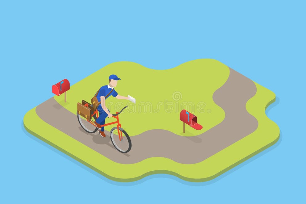3D Isometric Flat Vector Conceptual Illustration of Mailman Stock ...