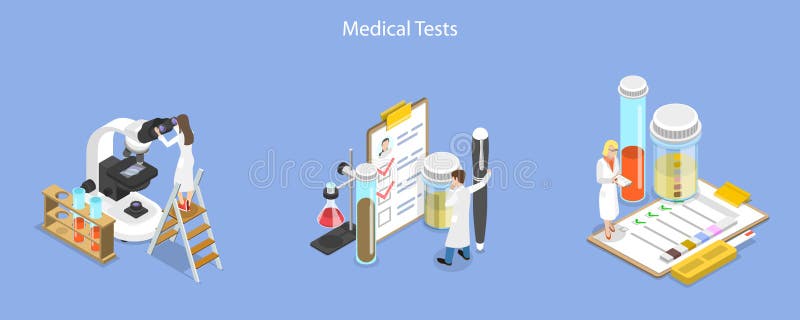 3D Isometric Flat Vector Conceptual Illustration of Medical Tests Stock ...