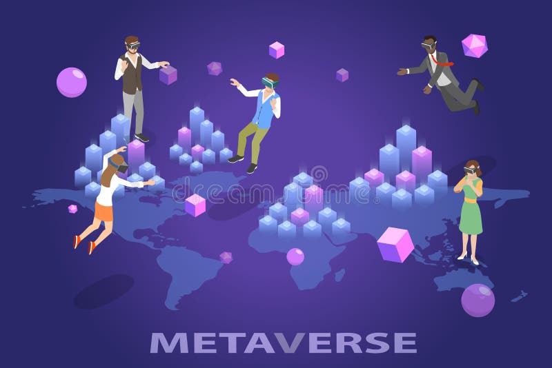 3d Isometric Flat Vector Conceptual Illustration Of Metaverse Digital