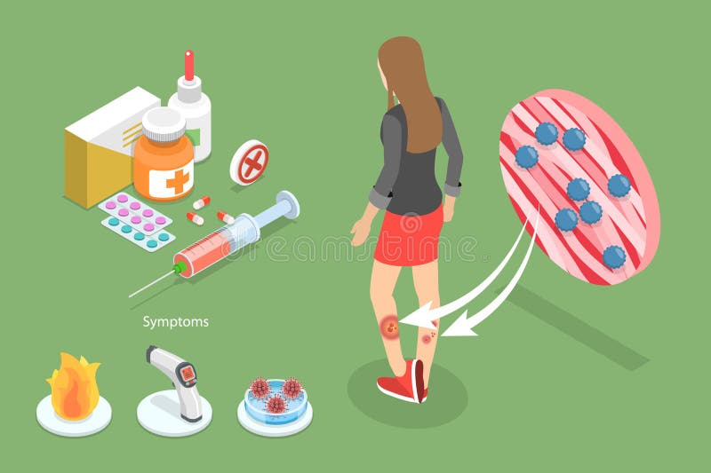 3D Isometric Flat Vector Conceptual Illustration of MRSA Superbug Stock ...