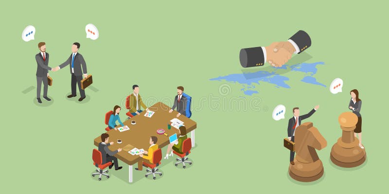 3D Isometric Flat Vector Conceptual Illustration of Negotiation Stock ...