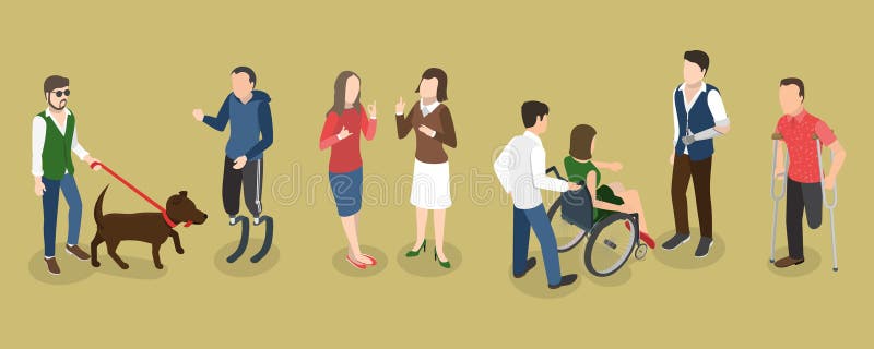 3D Isometric Flat Vector Conceptual Illustration of People with ...