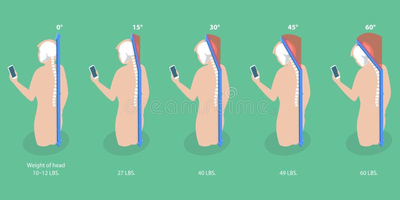 3D Isometric Flat Vector Conceptual Illustration of Phone Posture Stock ...