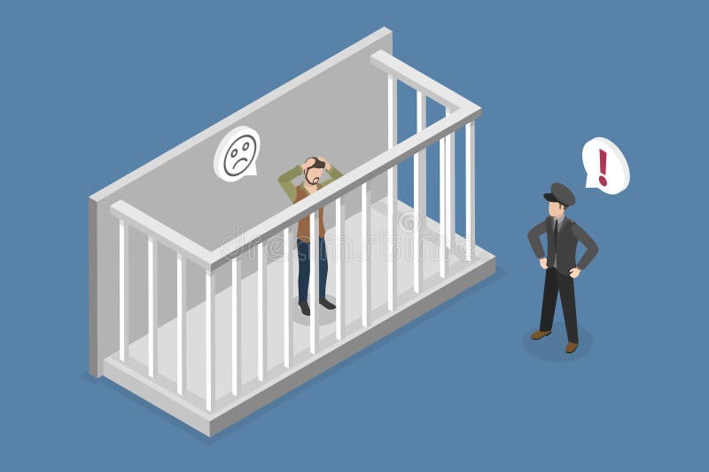 3D Isometric Flat Vector Conceptual Illustration of Prison Stock Vector ...