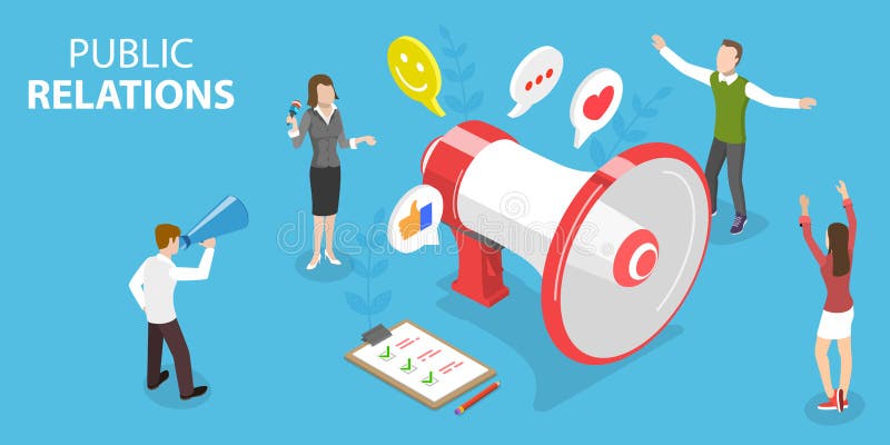 3D Isometric Flat Vector Conceptual Illustration of Public Relations ...