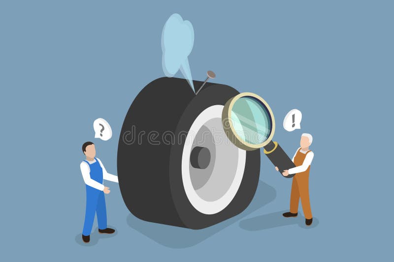 Car Tyre Puncture Repair Stock Illustrations – 236 Car Tyre Puncture ...