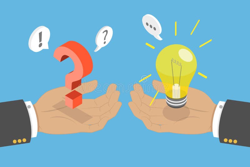 3d Man with Question and Answer Sign Stock Illustration - Illustration ...