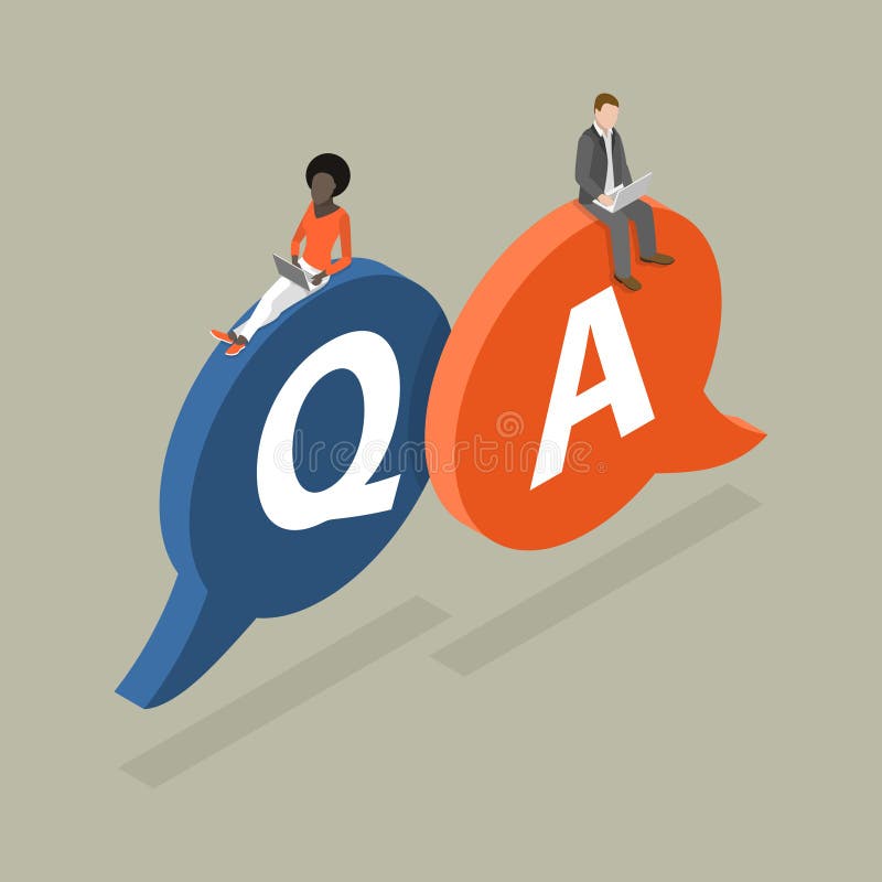 3D Isometric Flat Vector Conceptual Illustration of Question and ...