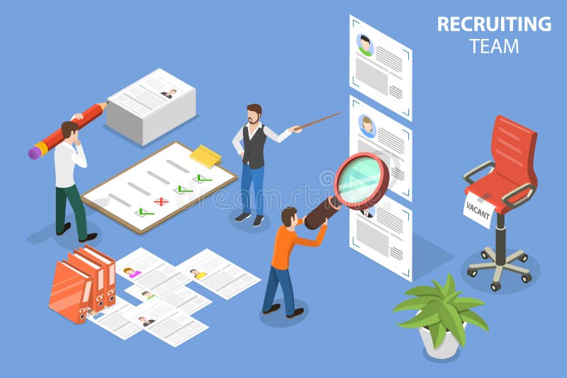 3D Isometric Flat Vector Conceptual Illustration of Recruiting Team ...