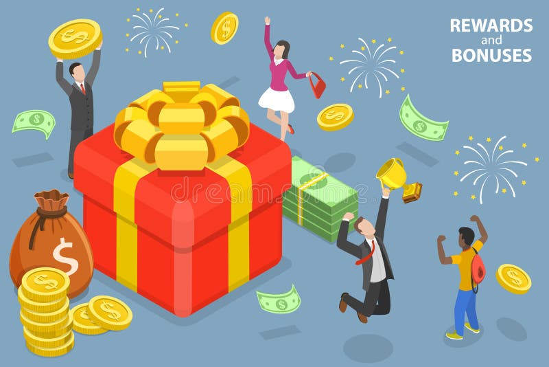 3D Isometric Flat Vector Conceptual Illustration of Rewards and Bonuses ...
