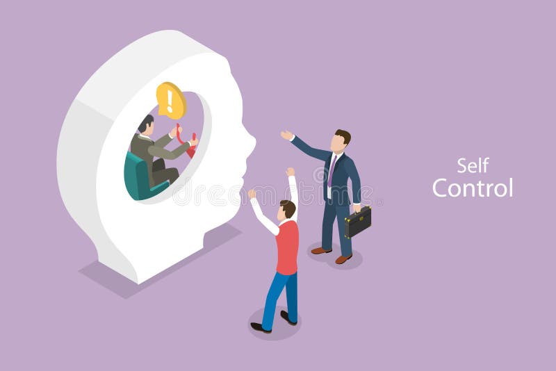 3D Isometric Flat Vector Conceptual Illustration of Self-Control Stock ...