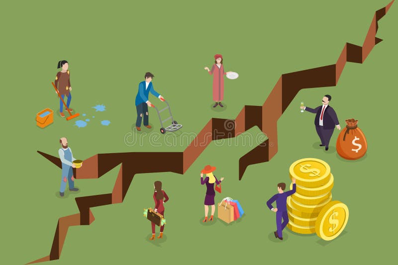 3D Isometric Flat Vector Conceptual Illustration of Social Inequality ...