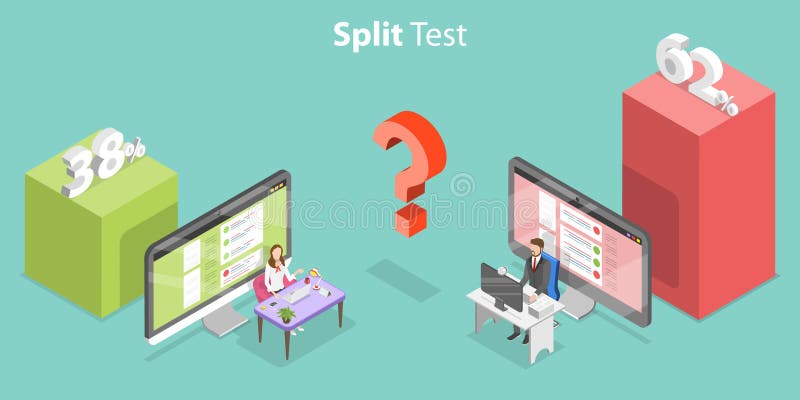 3D Isometric Flat Vector Conceptual Illustration of Split Testing Stock ...