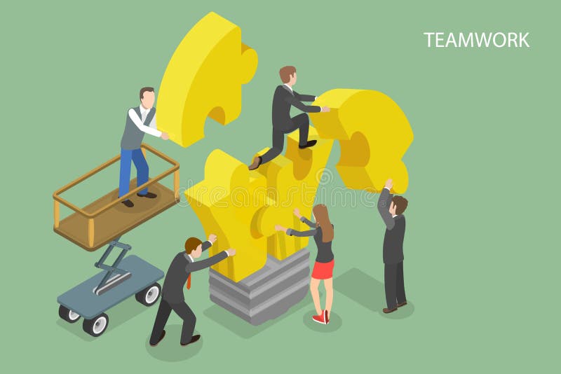 3D Isometric Flat Vector Conceptual Illustration of Team Building Stock ...