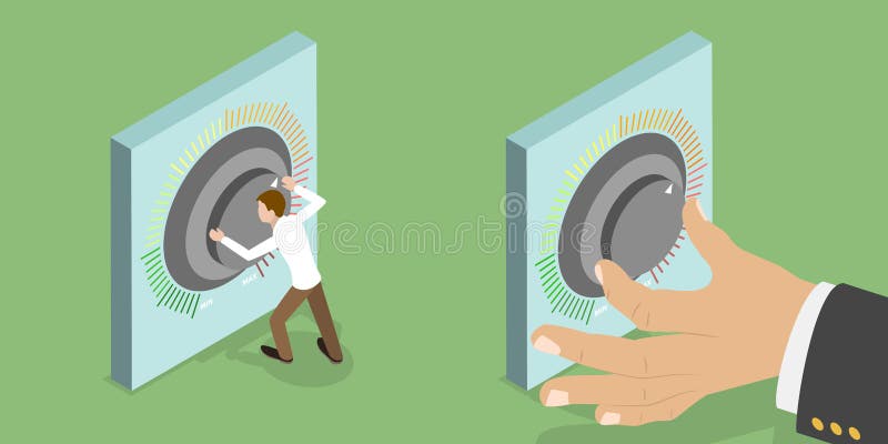 3D Isometric Flat Vector Conceptual Illustration of Turning Knob Stock ...
