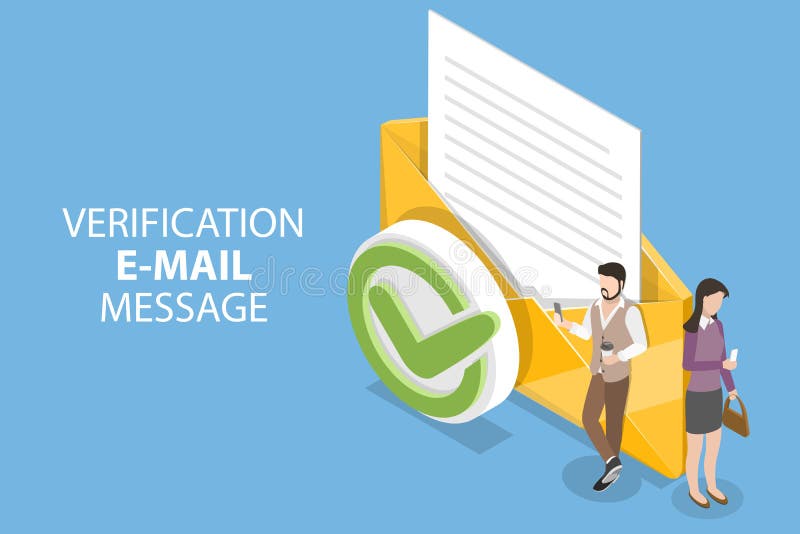 3D Isometric Flat Vector Conceptual Illustration of Verification Email ...