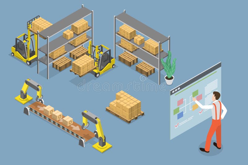 3D Isometric Flat Vector Conceptual Illustration of Warehouse ...