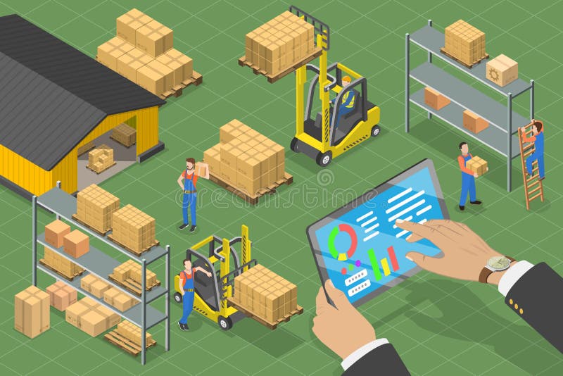 3D Isometric Flat Vector Conceptual Illustration of Warehouse ...