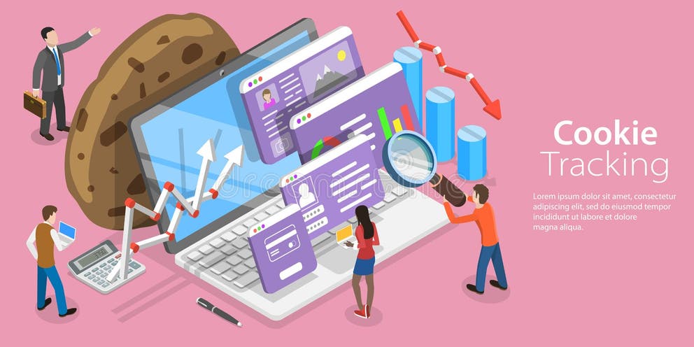 3D Isometric Flat Vector Conceptual Illustration of Website Cookie ...