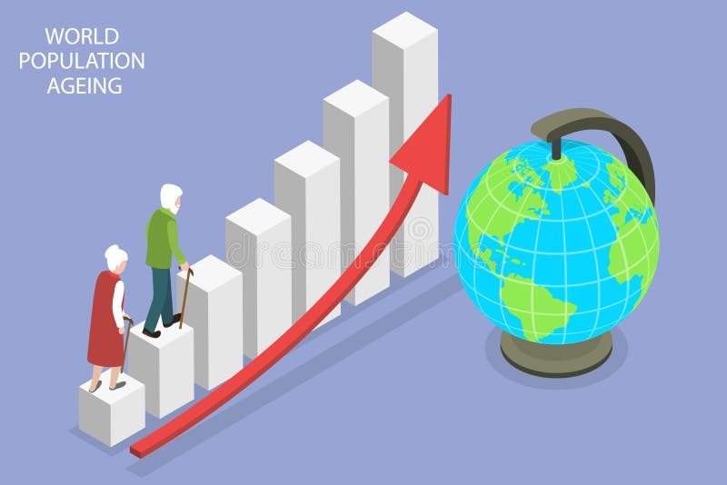 3D Isometric Flat Vector Conceptual Illustration of World Population ...