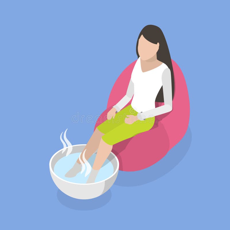 3D Isometric Flat Vector Icon of Soaking Feet Stock Vector ...
