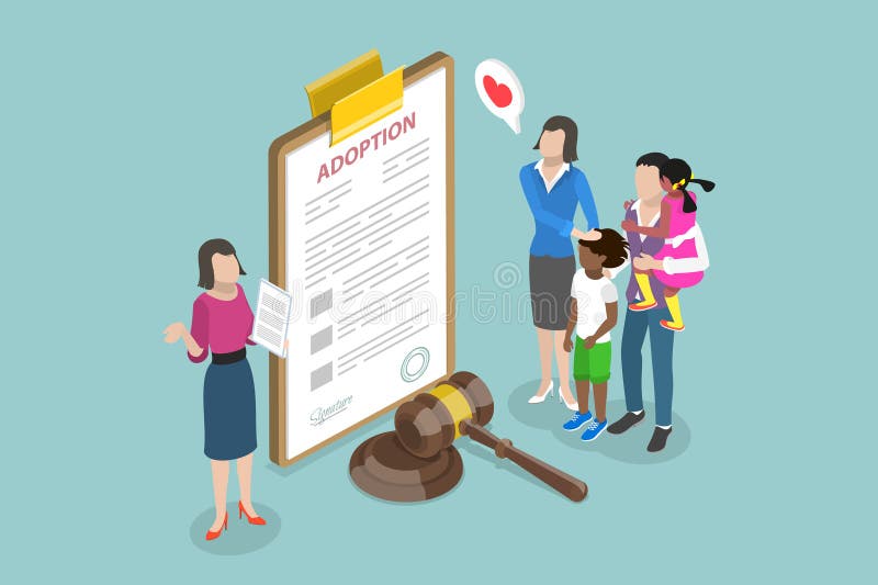 3D Isometric Flat Vector Illustration of Adoption Stock Vector ...