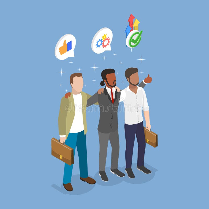 3D Isometric Flat Vector Illustration of Affiliation Motivation Stock ...