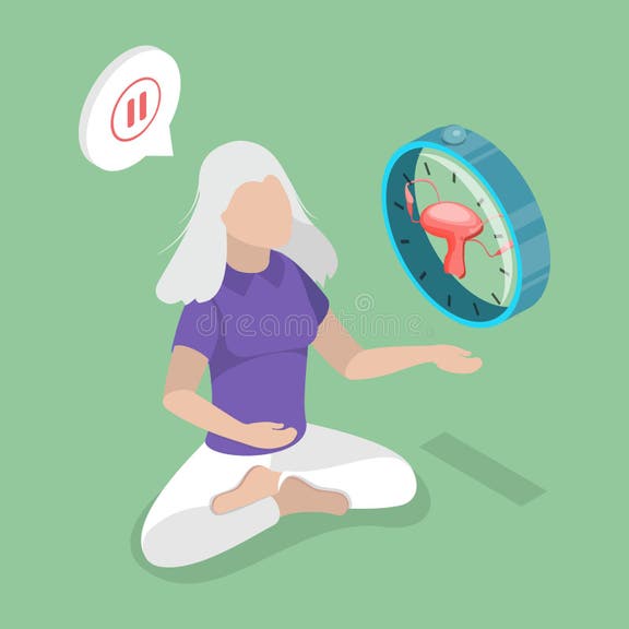3D Isometric Flat Vector Illustration of Aging and Menopause Stock ...