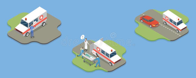 3D Isometric Flat Vector Illustration of Ambulance Vehicle Stock Vector ...