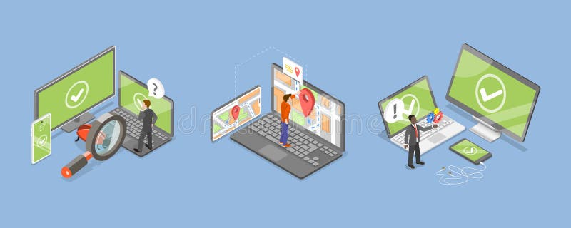 3D Isometric Flat Vector Illustration of App Development Stock Vector ...