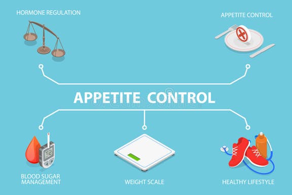 3D Isometric Flat Vector Illustration of Appetite Control Banner Stock ...