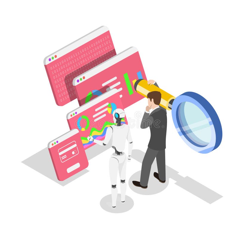 3D Isometric Flat Vector Illustration of Artificial Intelligence ...