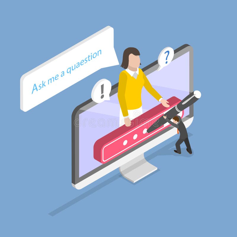 3D Isometric Flat Vector Illustration of Ask Me a Question Stock Vector ...