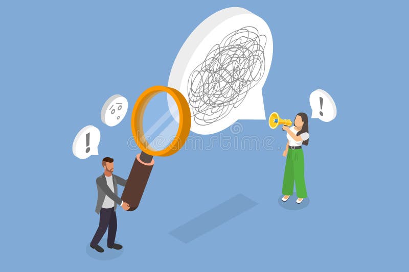 3D Isometric Flat Vector Illustration of Bad Communication Stock Vector ...
