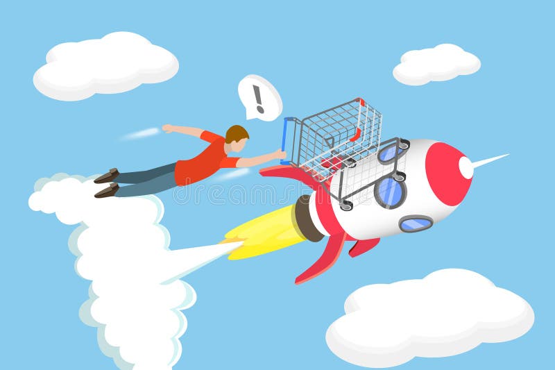 3D Isometric Flat Vector Illustration of Boost Sales Stock Vector ...