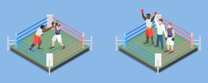 3D Isometric Flat Vector Illustration of Boxing People Stock Vector ...