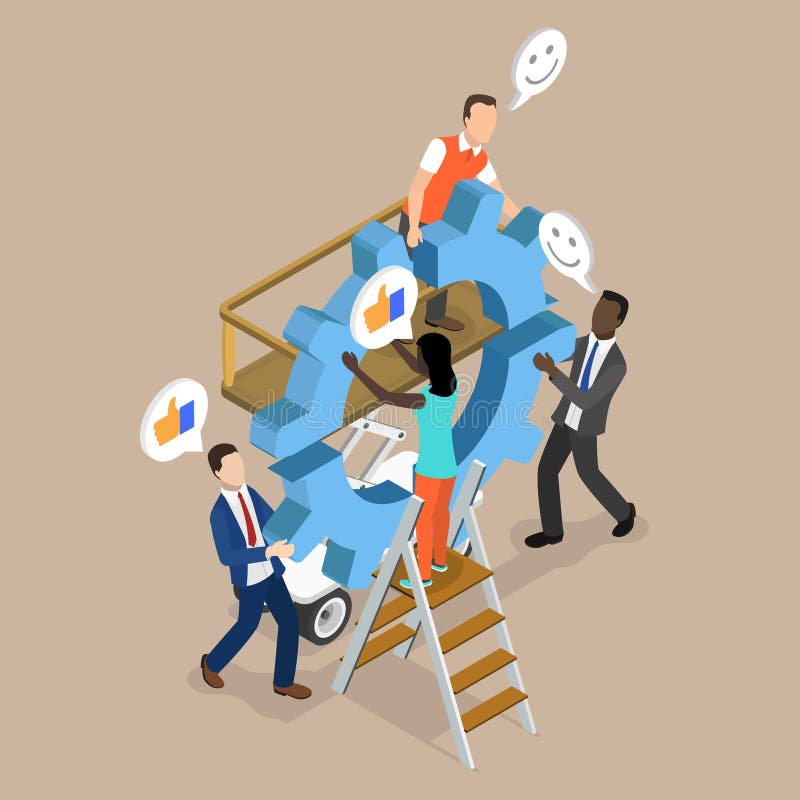 3D Isometric Flat Vector Illustration of Business Integration Stock ...