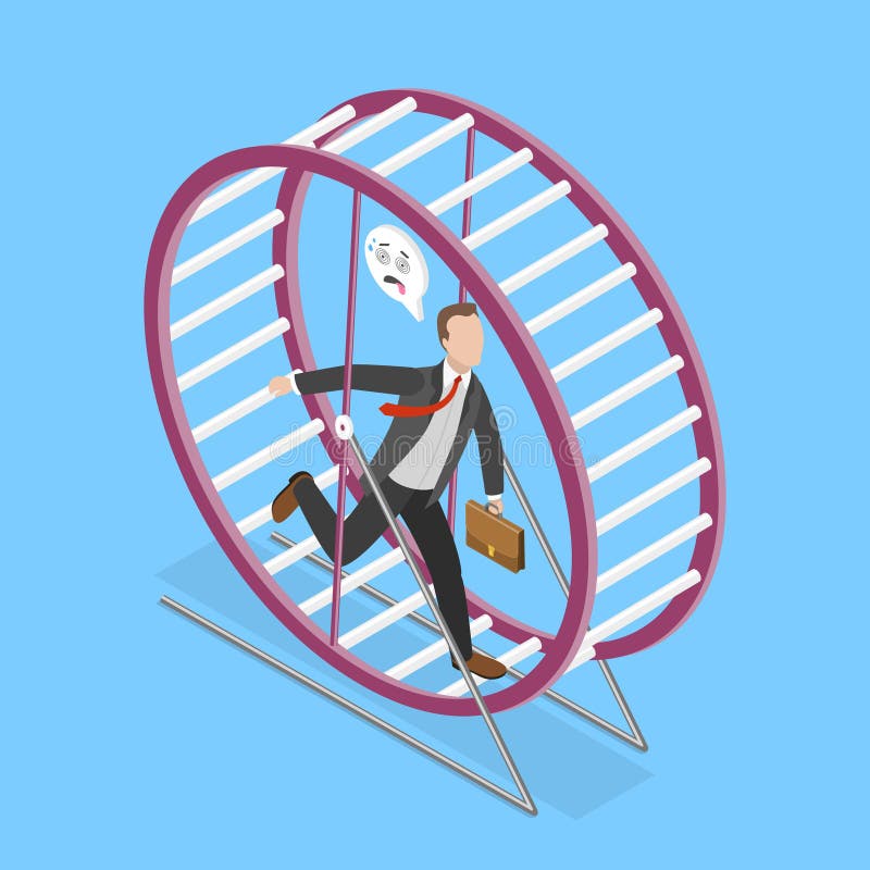 3D Isometric Flat Vector Illustration of Businessman Running in a ...