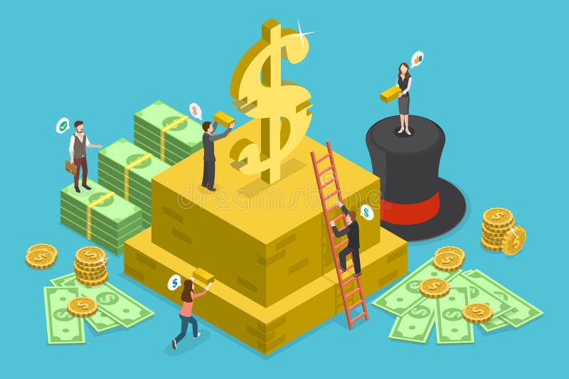 3D Isometric Flat Vector Illustration of Capitalism Concept Stock ...